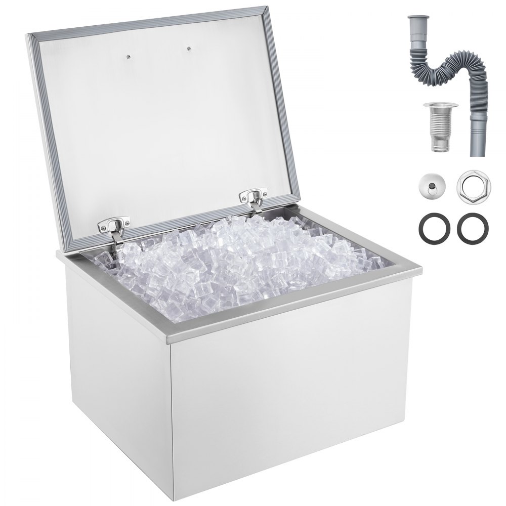 VEVOR 40Quart Drop in Ice Chest Ice Cooler Ice Bin Stainless Steel 20 ...