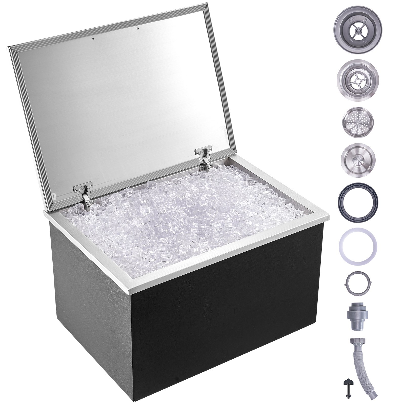 VEVOR Drop in Ice Chest, 28"L x 20"W x 17"H Stainless Steel Ice Cooler ...