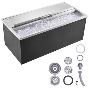 VEVOR Drop in Ice Chest, 36"L x 18"W x 14"H Stainless Steel Ice Cooler ...