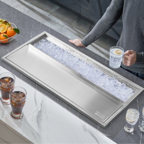 VEVOR Drop in Ice Chest, 36"L x 18"W x 14"H Stainless Steel Ice Cooler ...