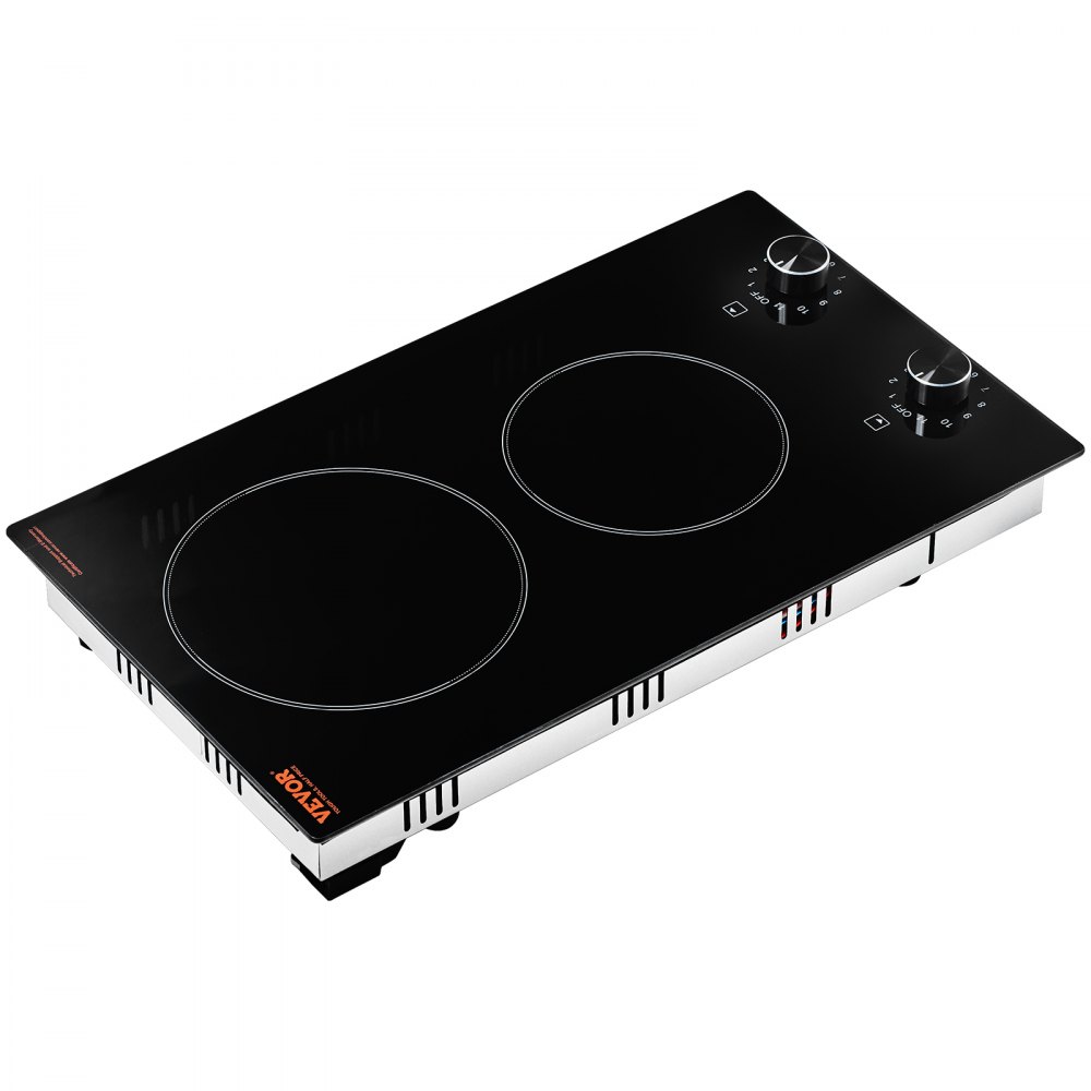 VEVOR 2 Burner Built In Electric Cooktop – 12 Inch, 3000W