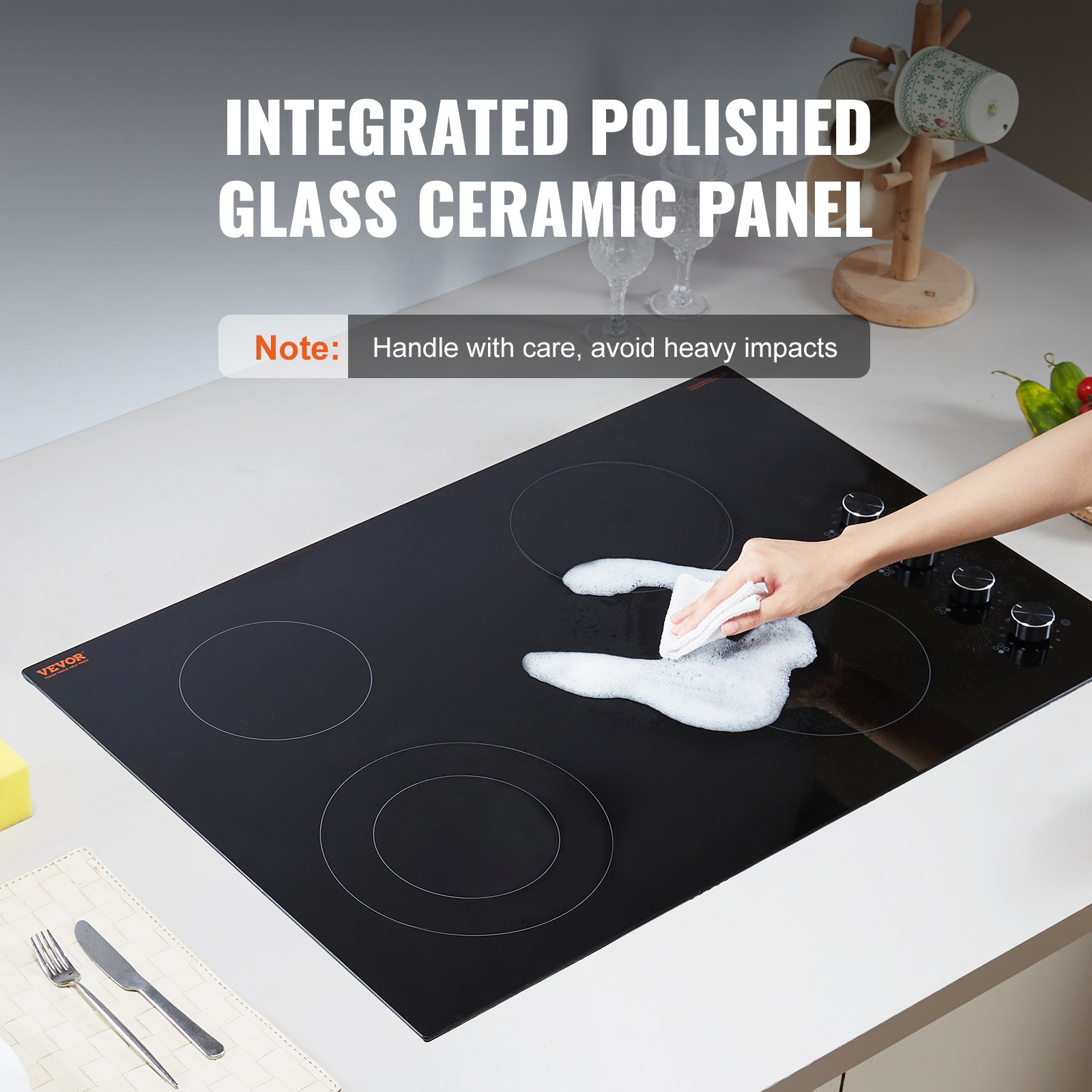 VEVOR Built-in Electric Cooktop Radiant Ceramic Cooktop 4 Burners 30 ...