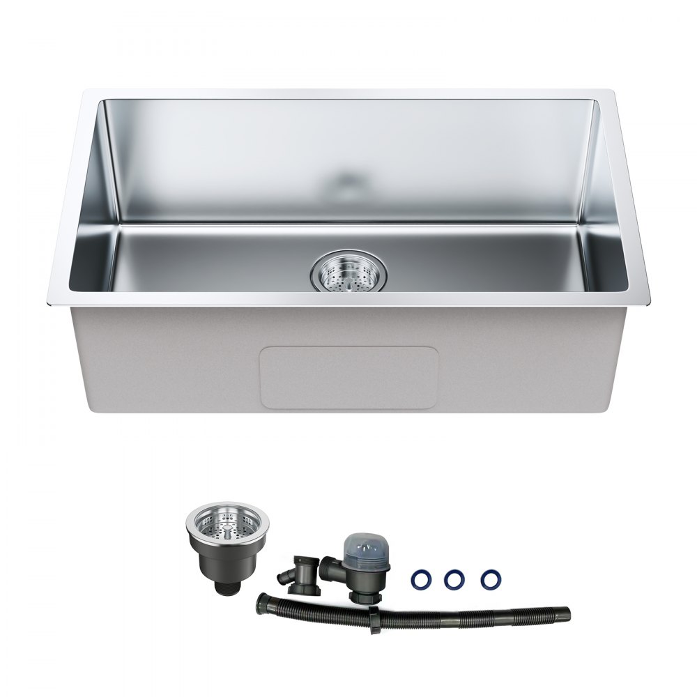 VEVOR Kitchen Sink, 304 Stainless Steel Drop-In Sinks, Undermount ...