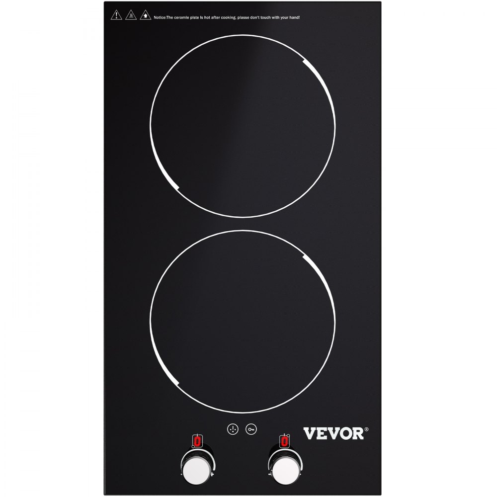VEVOR Built-in Induction Cooktop, 12 inch 2 Burners, 220V Ceramic Glass ...