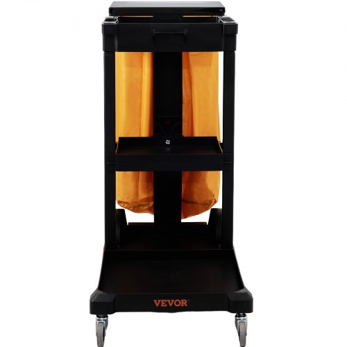 VEVOR Janitorial Trolley Cleaning Cart with PVC Bag and Cover for ...