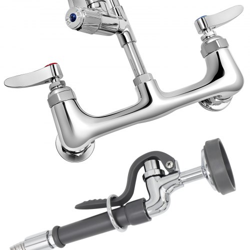 VEVOR Commercial Faucet Pre-Rinse with Sprayer, 8\" Adjustable Center ...