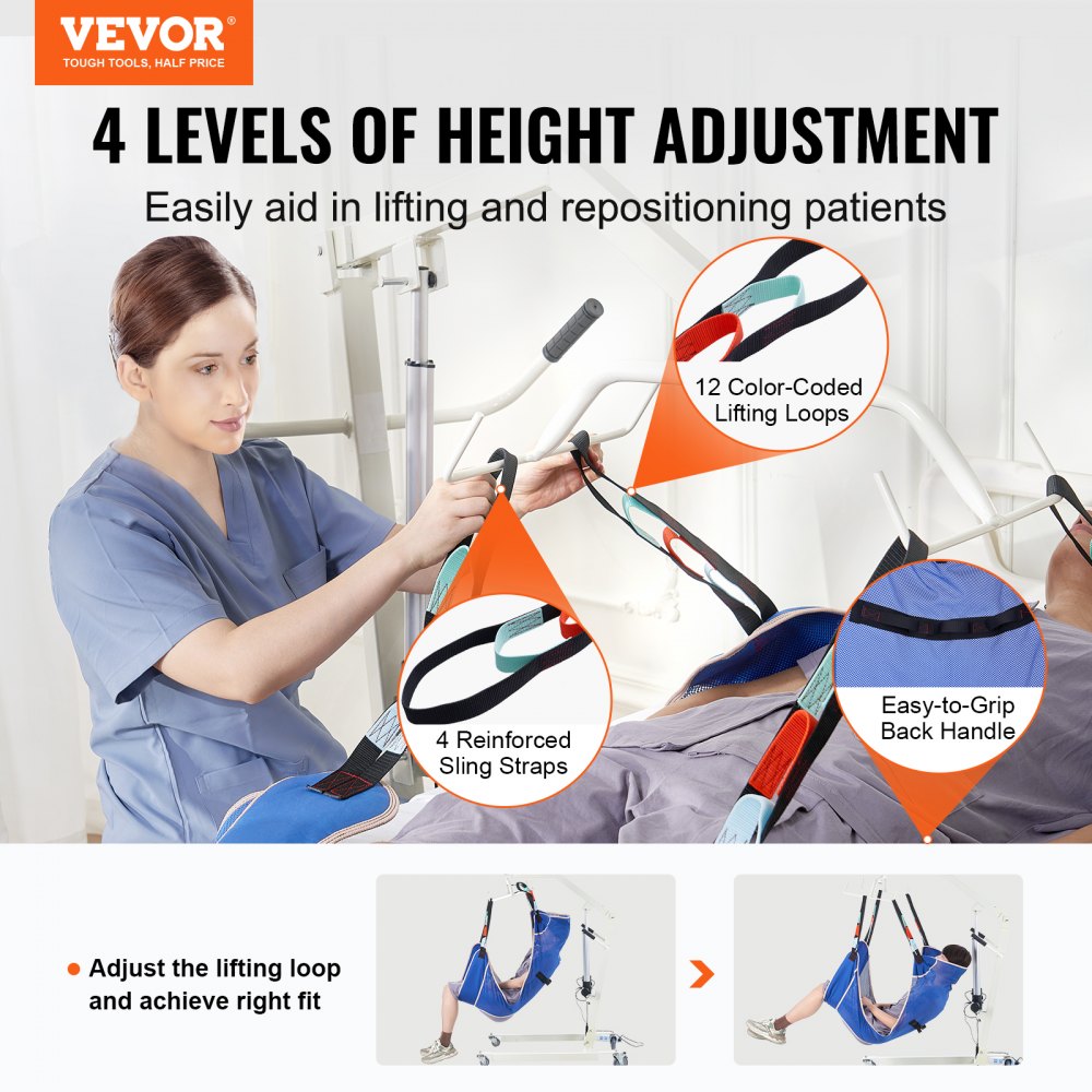 VEVOR Full Body Sling for Patient Lift – 600 lbs Support