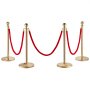 VEVOR Stanchion Post with Velvet Rope, 4-Pack Crowd Control Stanchion ...