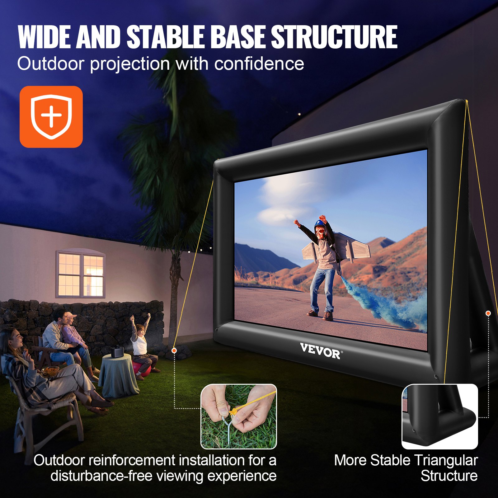 VEVOR Inflatable Movie Screen 20FT （240inch）Inflatable Projector Screen ...