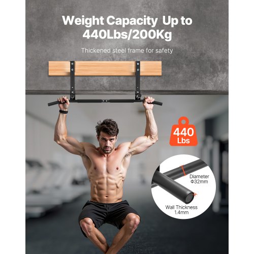 Joist Mount Pull Up Bar Ceiling Mounted Chin Up Bar Heavy Duty Home Gym ...