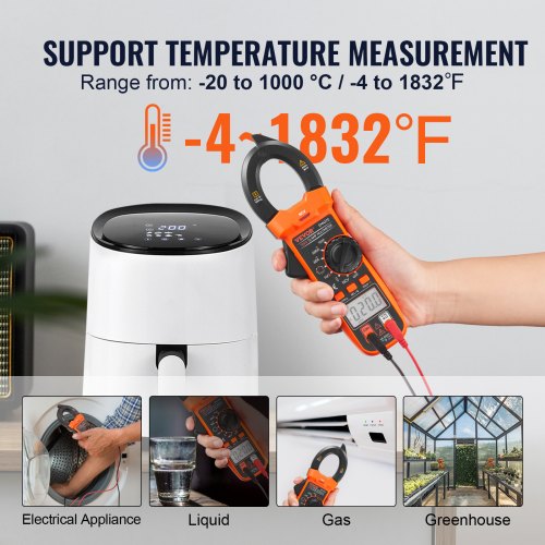 VEVOR Digital Clamp Meter, T-RMS 6000 Counts, 600A Multimeter for ...