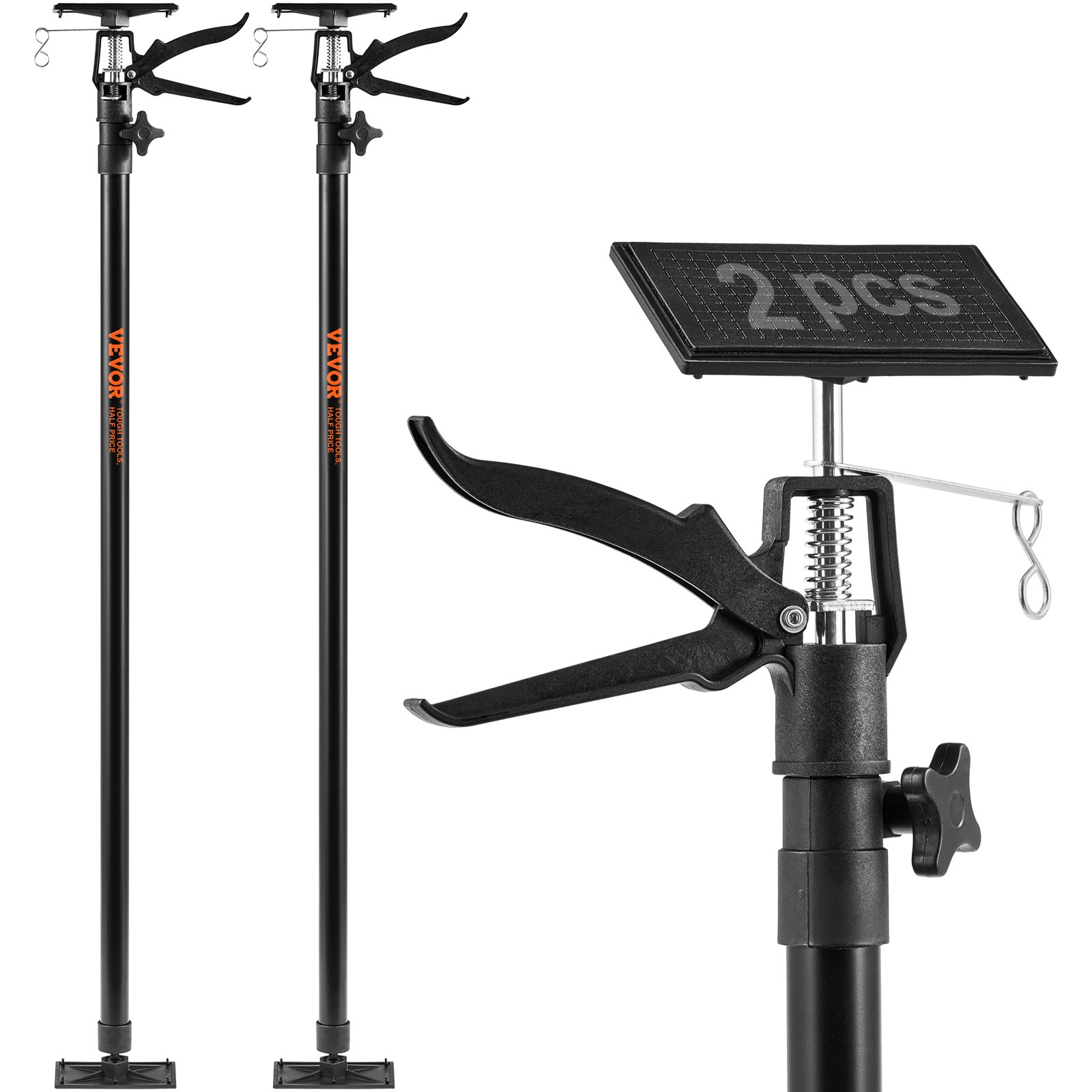 VEVOR Adjustable Support Pole, 2 Pcs 66 lbs Capacity 3rd Hand Support ...