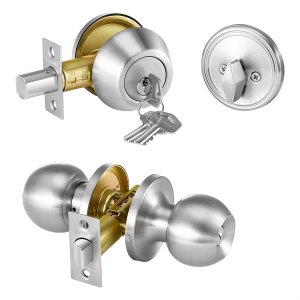 VEVOR Door Knob and Deadbolt Set, Satin Nickel Entry Door Knob and ...