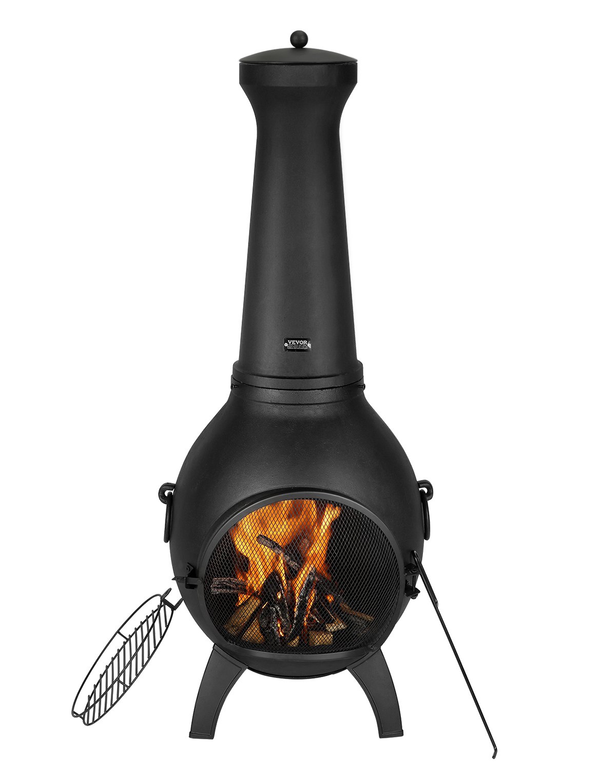 VEVOR Chiminea Outdoor Fireplace – 18 Inch, 600°C High