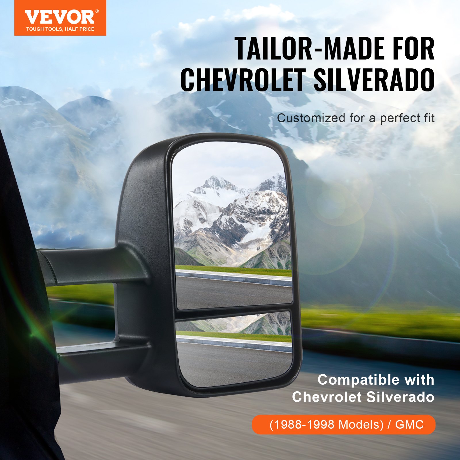 VEVOR Towing Mirrors, Left & Right Pair Set for Chevrolet Silverado ...