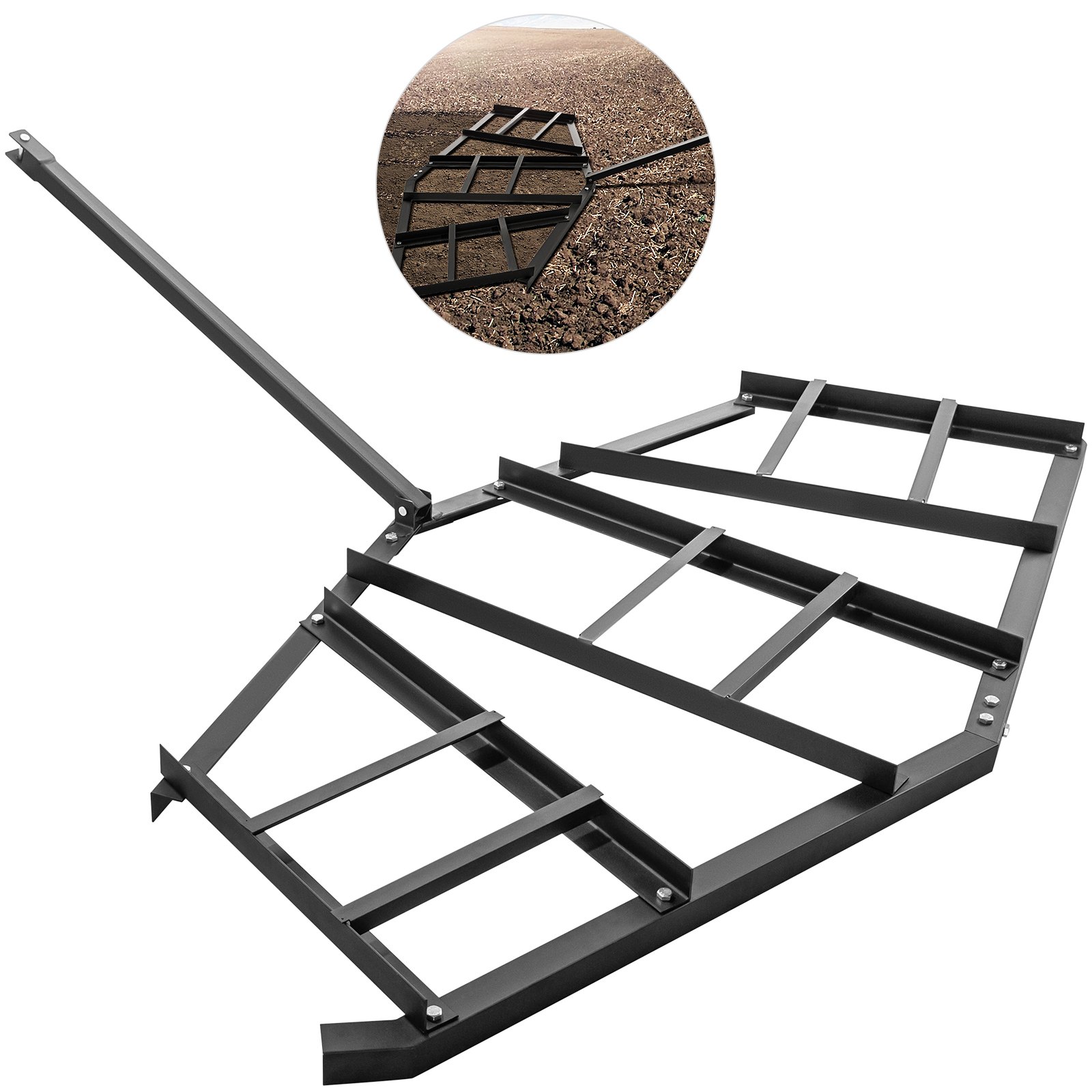 VEVOR Driveway Drag 84" Width, Tow Behind Drag Harrow 70" Length, 4 ...