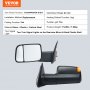 VEVOR Towing Mirrors, Left & Right Pair Set for 2002-2008 Dodge Ram ...
