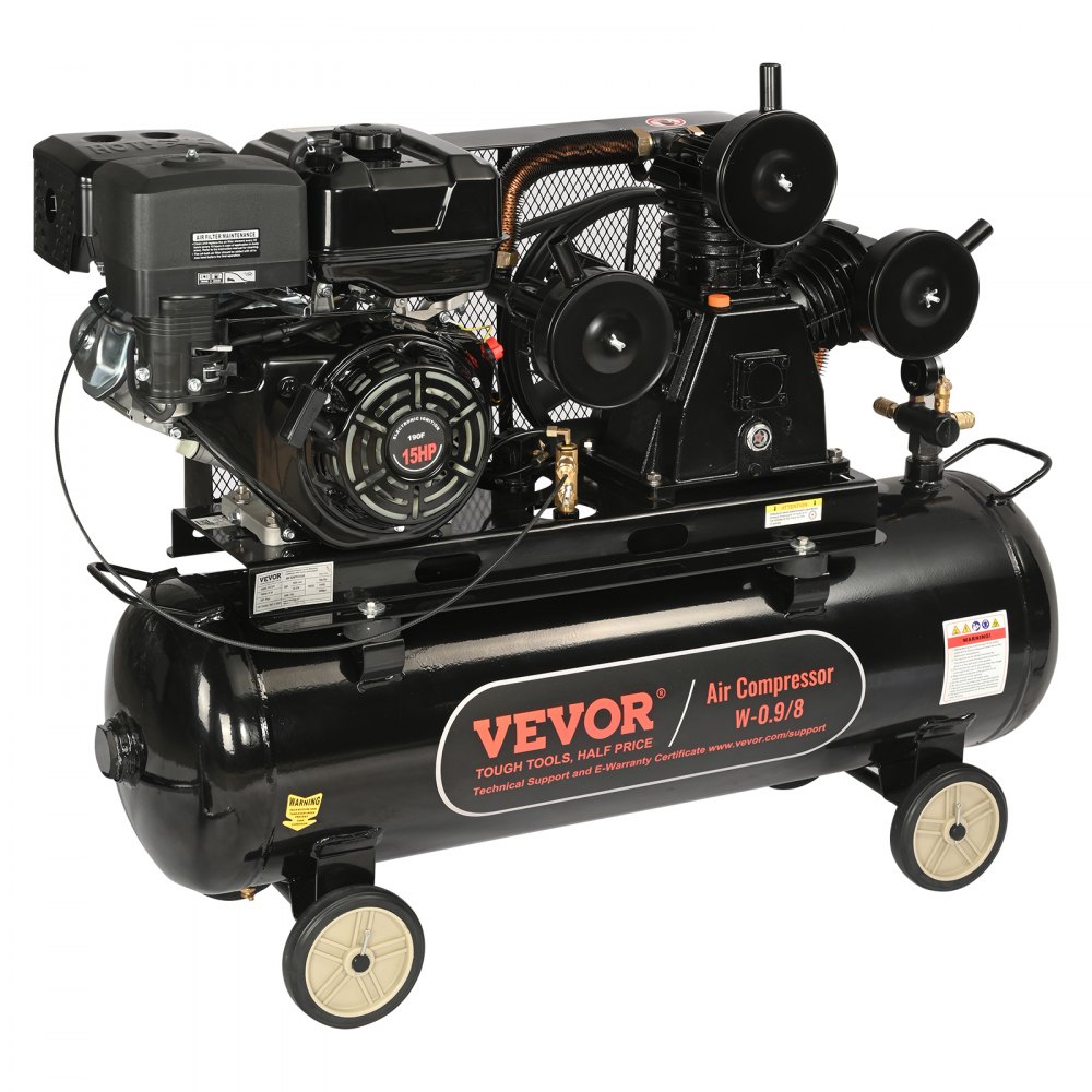 VEVOR 15HP Gas Powered Air Compressor, 30 Gallon Horizontal Air ...