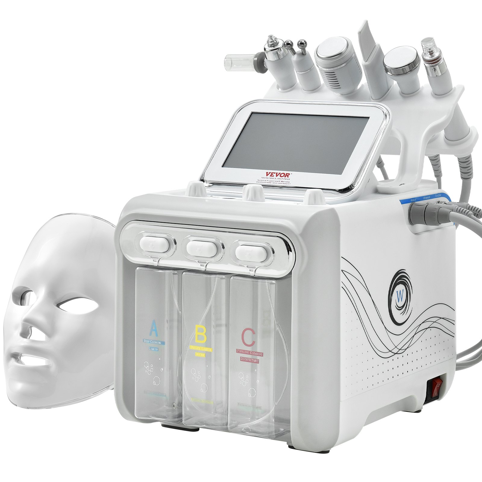 VEVOR 7 in 1 Hydrogen Oxygen Facial Machine, Professional Hydrafacial ...