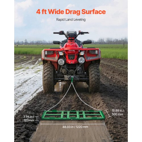 Drag Harrow 4 ft Heavy Duty Tow Behind Drag Harrow Driveway Grader Rake ...