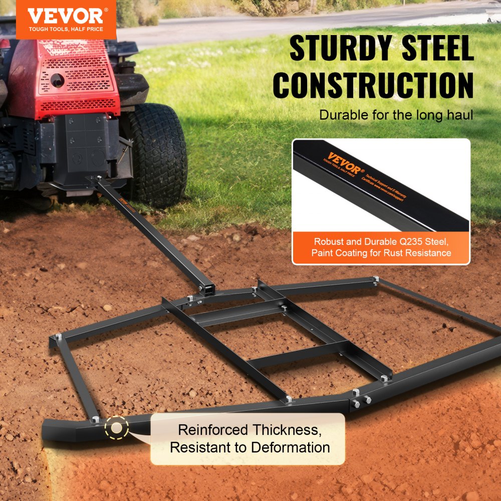 VEVOR Driveway Drag, 76.57" Width Tow Behind Drag Harrow, Q235 Steel ...