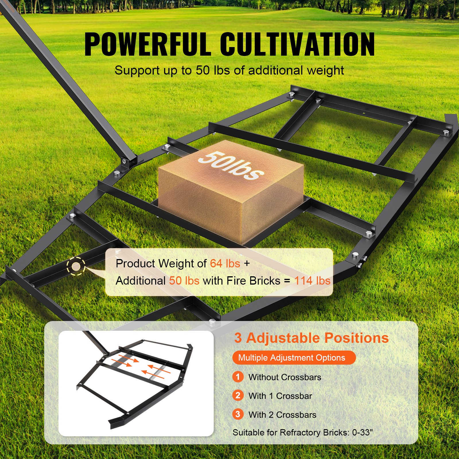 VEVOR Driveway Drag, 84" Width Tow Behind Drag Harrow, Q235 Steel ...