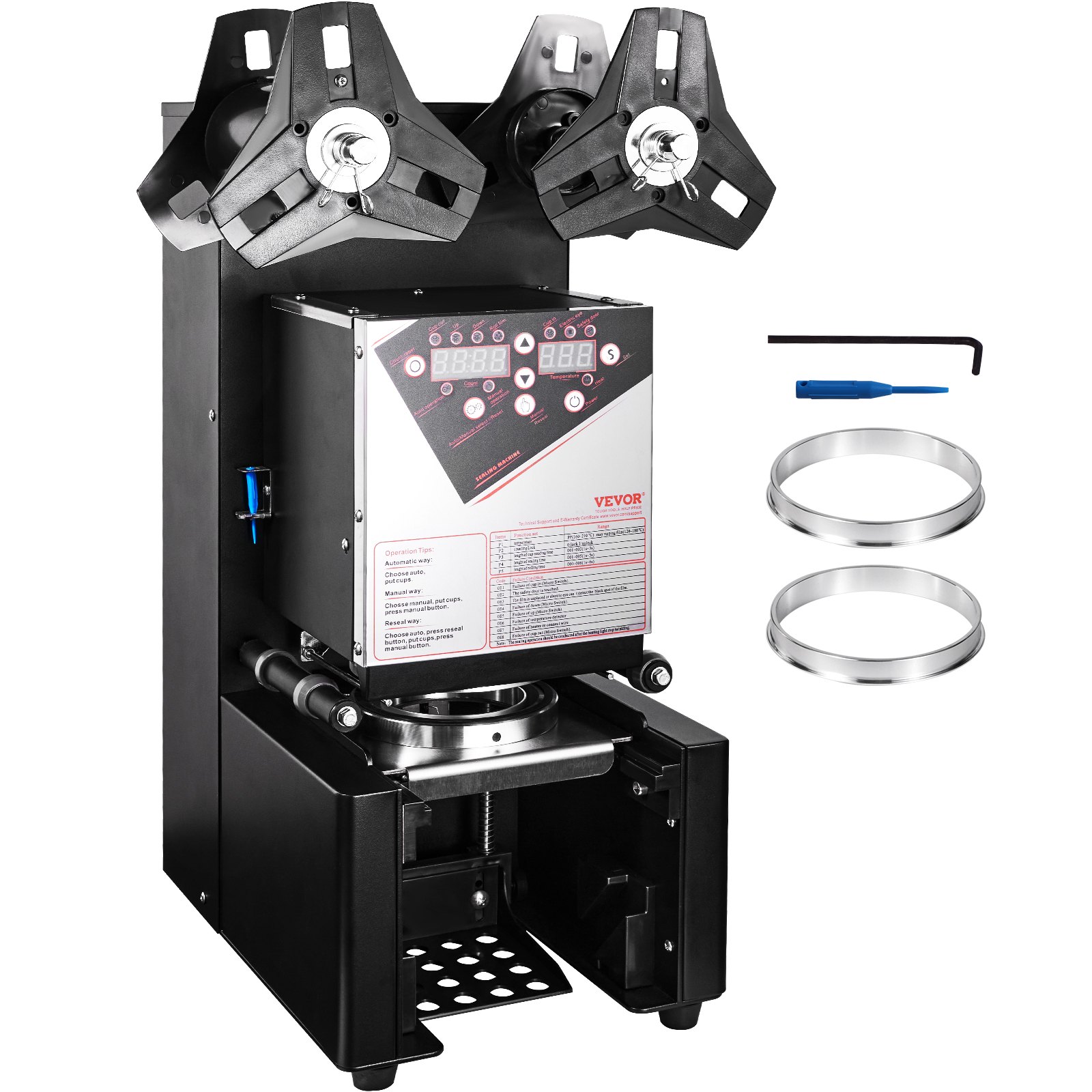VEVOR Fully Automatic Cup Sealing Machine, 500-650 Cups/H, Cup Sealer ...