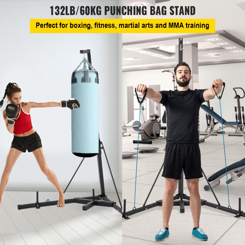 VEVOR Free Standing Boxing Bag Stand Foldable Single Station Heavy Bag ...