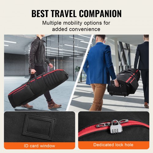 VEVOR Golf Club Travel Bag Golf Luggage Case Cover with Wheels 1000D ...