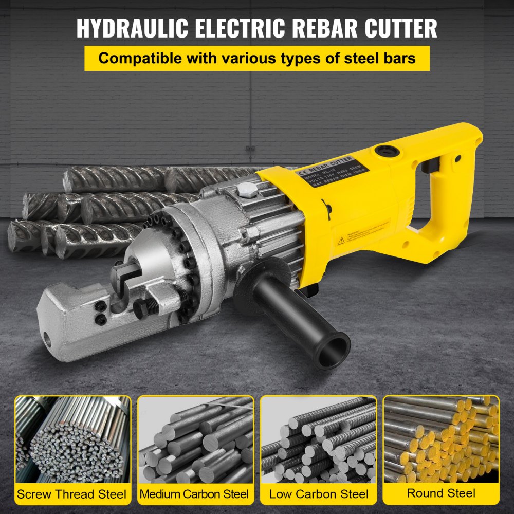 VEVOR Electric Hydraulic Rebar Cutter, 900W Portable Electric Rebar Cut ...
