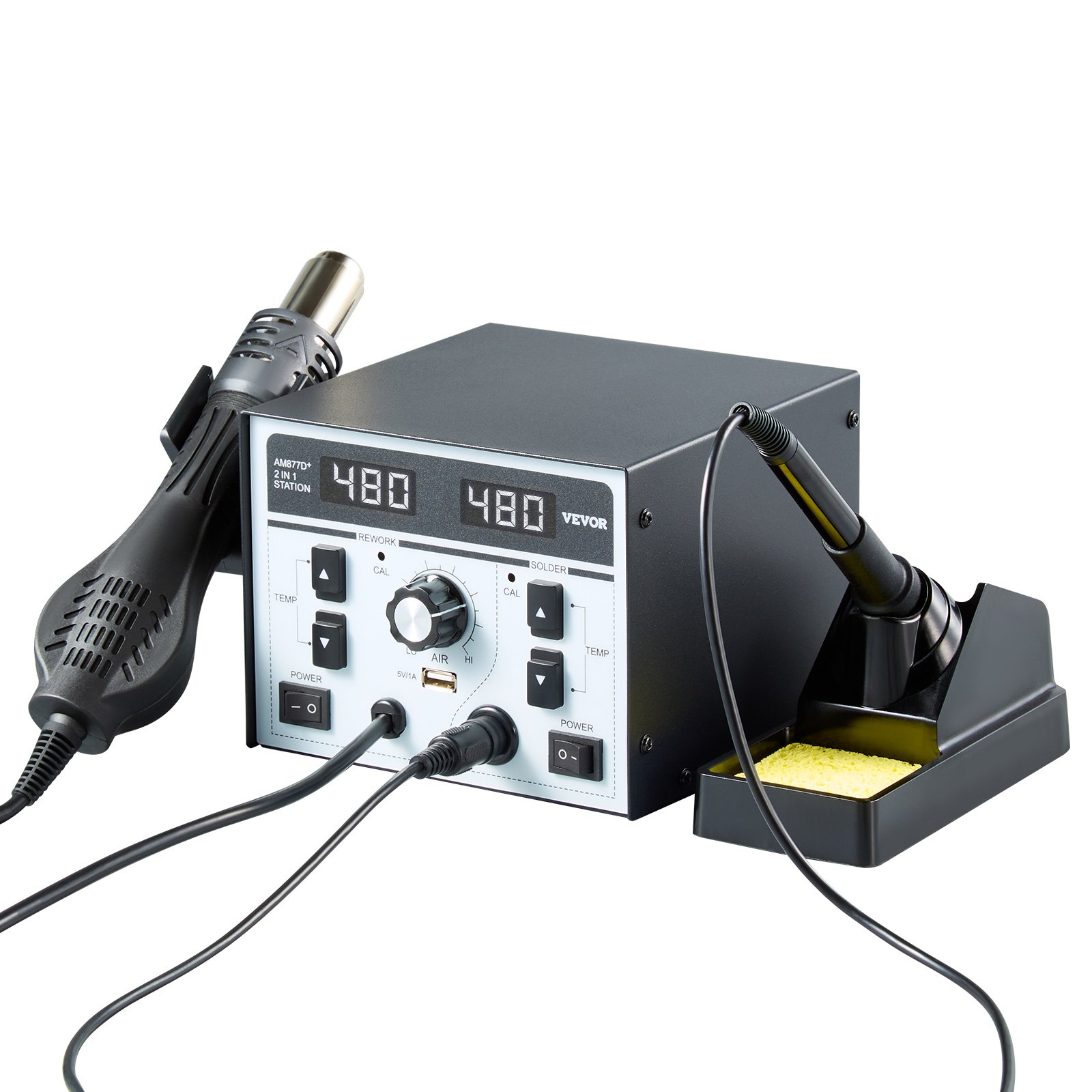 VEVOR Rework Solder Station – 820W, 2-in-1, Hot Air Tool