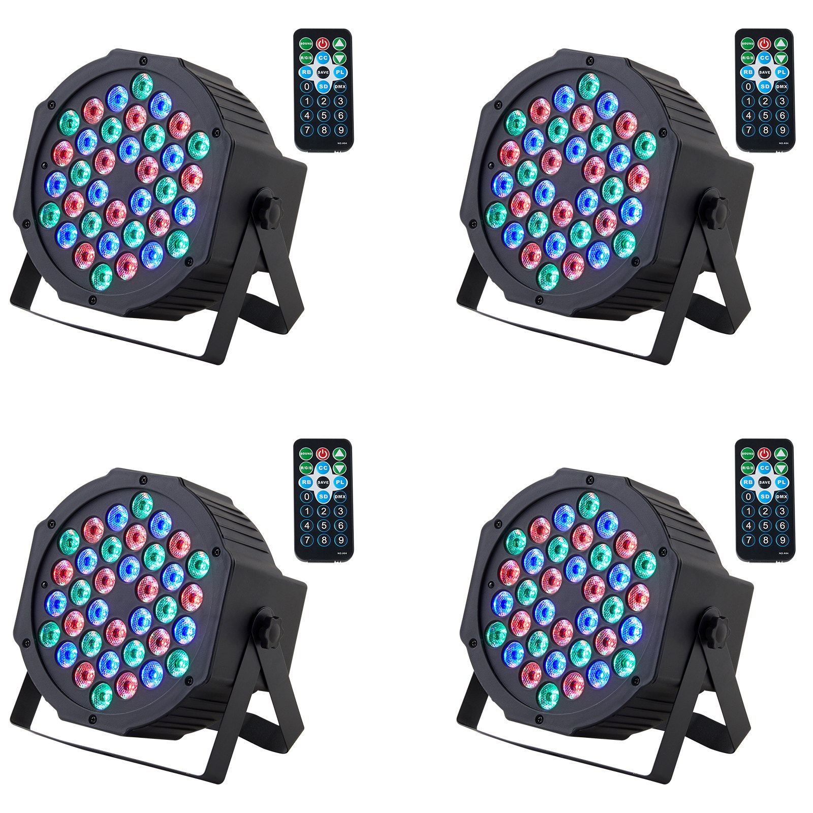 VEVOR 36LED RGB Stage Light PAR Light 7-Mode DMX Beam Disco Light ...