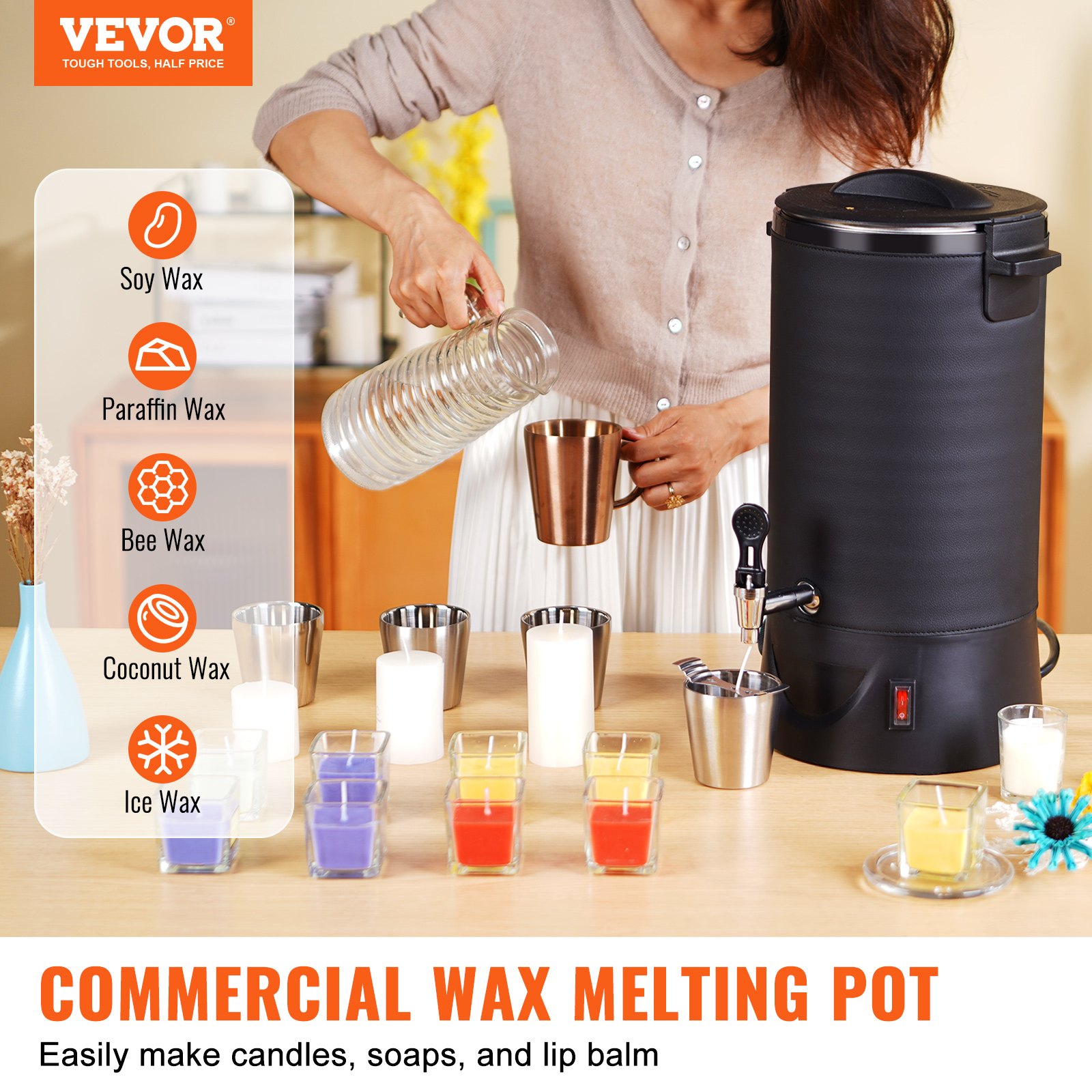 VEVOR Wax Melter for Candle Making, 10Liter Extra Large Electric Wax ...