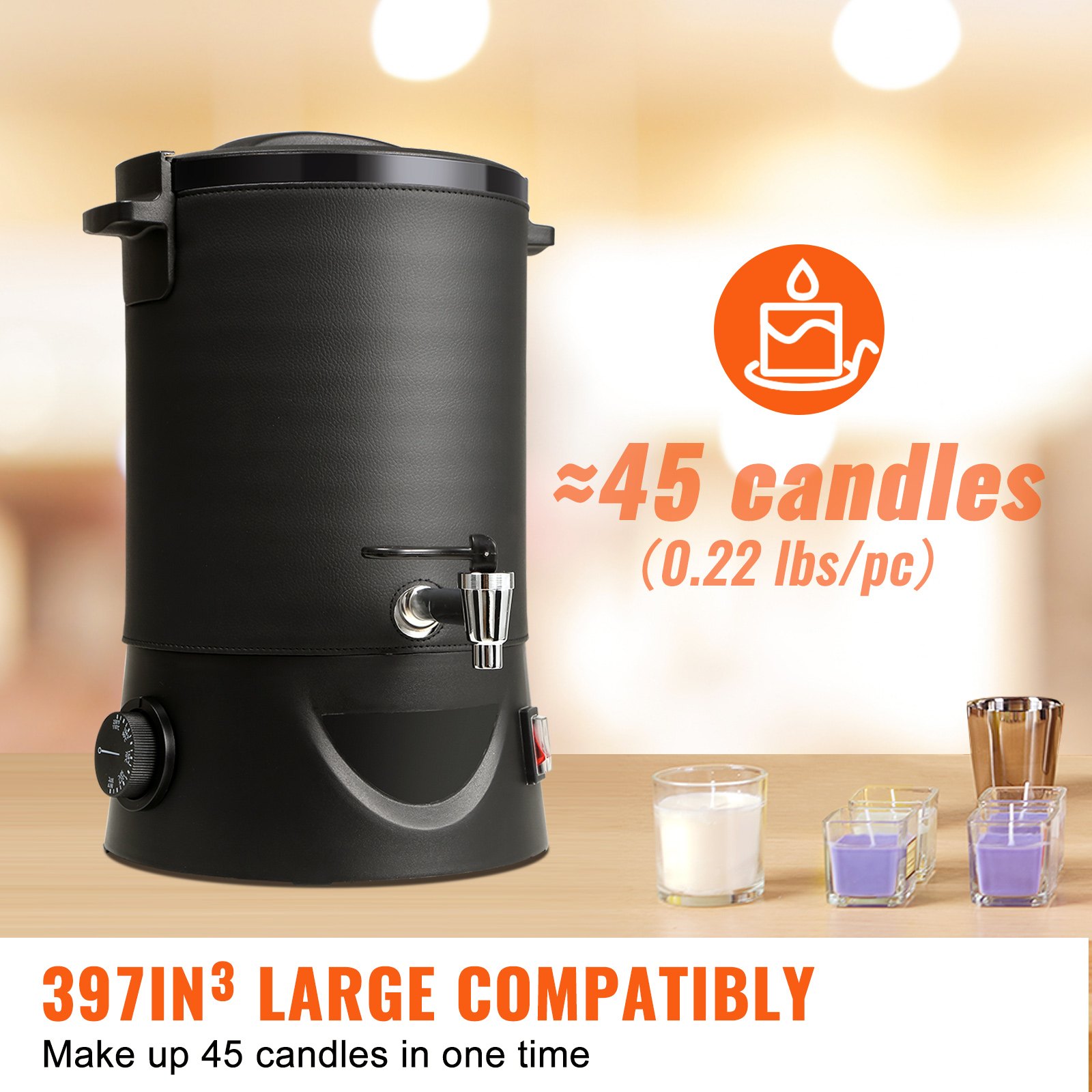 VEVOR Wax Melter for Candle Making, 6.5 Liter Large Electric Wax ...