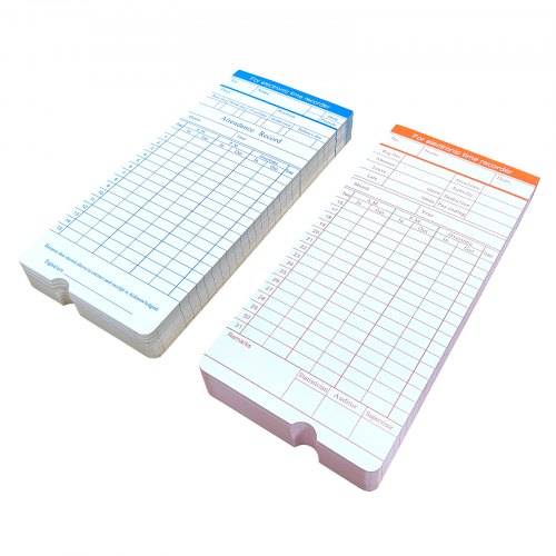 VEVOR Time Cards, Monthly Timesheets 100 pcs, 6 Columns Two-sided ...