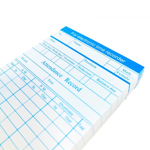 VEVOR Time Cards, Monthly Timesheets 100 pcs, 6 Columns Two-sided ...
