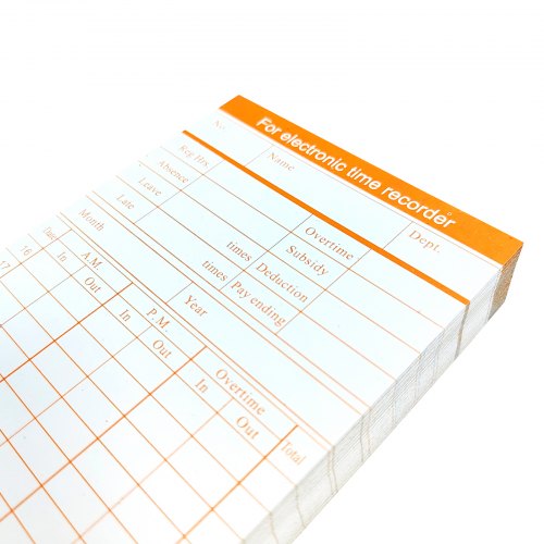 VEVOR Time Cards, Monthly Timesheets 100 pcs, 6 Columns Two-sided ...