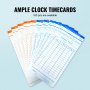 VEVOR Time Cards, Monthly Timesheets 100 pcs, 6 Columns Two-sided ...