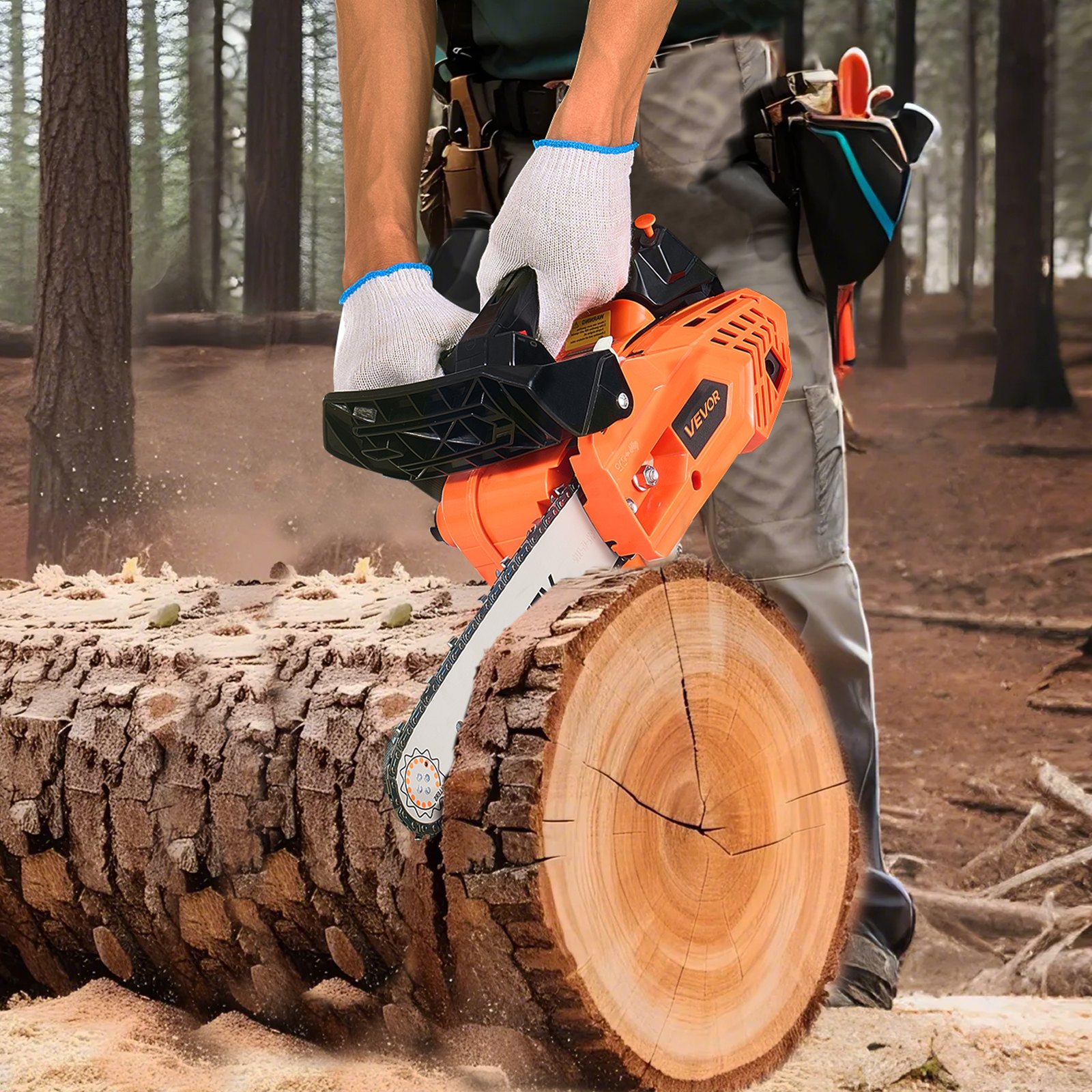 VEVOR 25 cc Gas Chainsaw, 12 inch Gas Powered Chainsaw, 1.02 HP Power ...