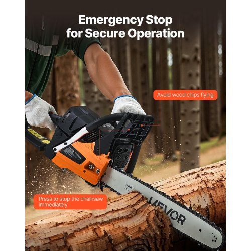 62cc Gas Chainsaw 3.8 HP Gas Powered 20 inch Chainsaw For Wood Cutting | VEVOR US