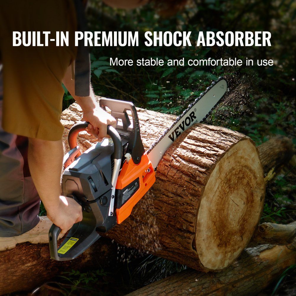 VEVOR 52CC 18" Gasoline Chainsaw Gas Powered Wood Cutting Engine Gas ...