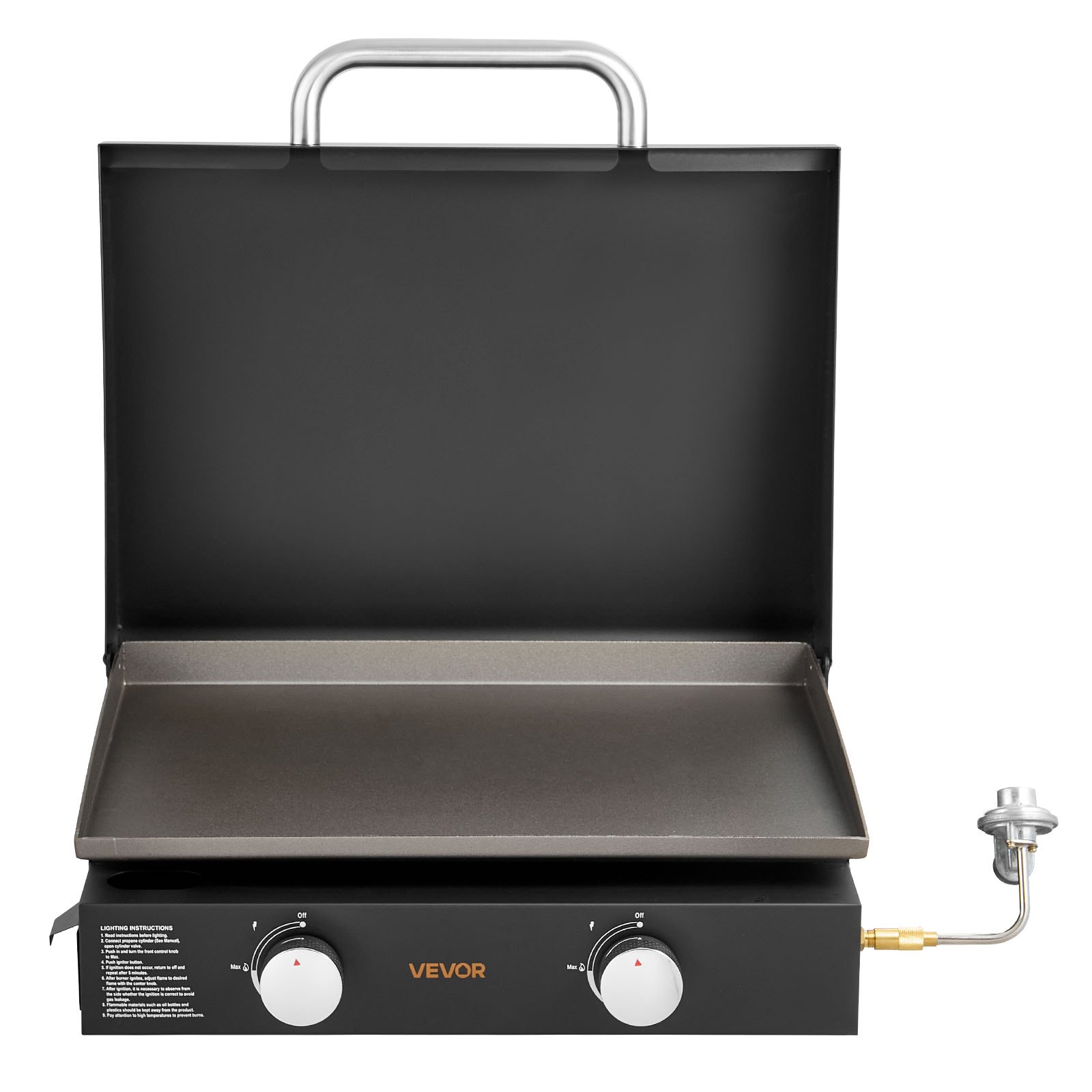 VEVOR Gas Griddle, 2 Burner Tabletop Griddle, 22 inch Portable Griddles ...