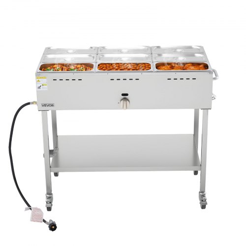 Commercial Propane Steam Table 9-Pan Outdoor Food Warmer Stainless ...