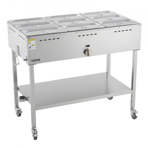 Commercial Propane Steam Table 9-Pan Outdoor Food Warmer Stainless ...