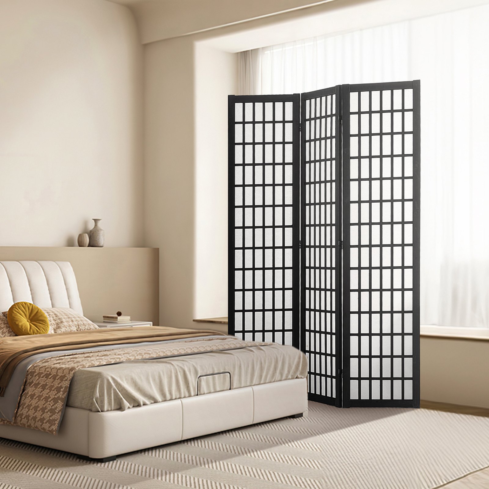 VEVOR Japanese Style Room Divider – 47" Wood, 360° Panels