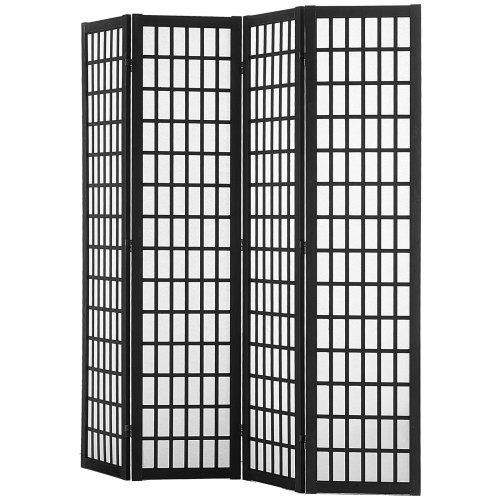 VEVOR Room Divider, 4 Panel Japanese Room Divider, Wood Folding Privacy ...