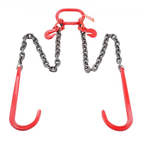 VEVOR 3/8" x 3' G80 Tow Chain J Hook V-Chain Bridle Grab Hook Wrecker ...