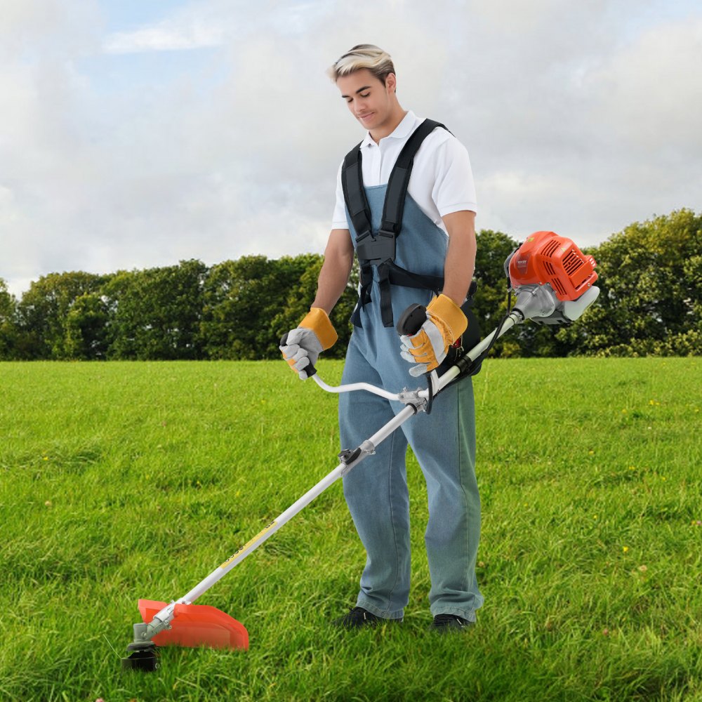 VEVOR String Trimmer, 51.7CC 2-Stroke, Gas Powered Weed Wacker, 16.9 ...
