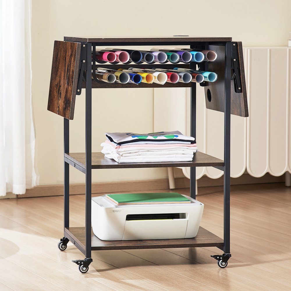 VEVOR Heat Press Table, 3 Tier Movable Heat Press Stand, Foldable Heat ...