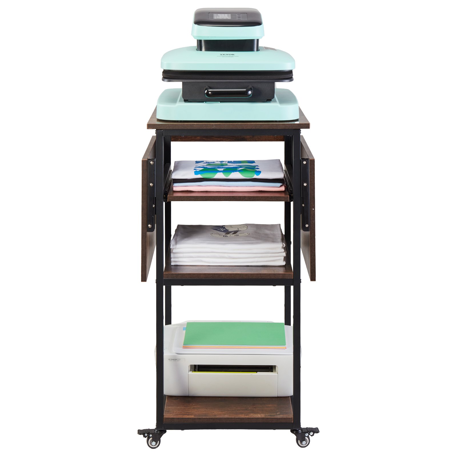 VEVOR Heat Press Stand with Wheels – 4-Tier, 200 lbs Load